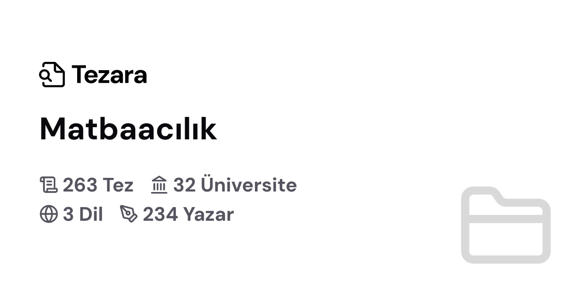Matbaacılık Konulu Tezlerin İstatistikleri | Konular | Tezara